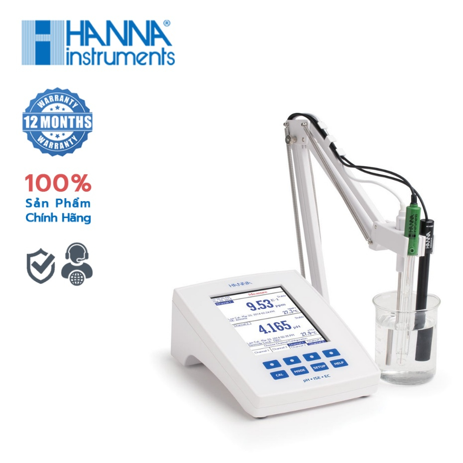 Thiết bị đo pH/ORP/ISE Và EC/TDS/Độ Mặn/Trở Kháng Để Bàn Hanna HI5522 ...