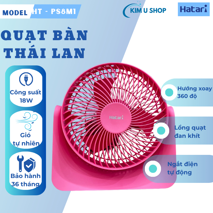 Quạt bàn mini Hatari PS8M1 Mẫu Mới - Công suất 19W - Hàng chính hãng ...
