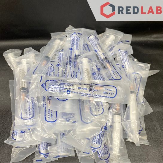 Bán lẻ Bơm tiêm xi lanh tiệt trùng EO 5ml/cc, 10ml/cc kim tiêm 25G x 1 ...