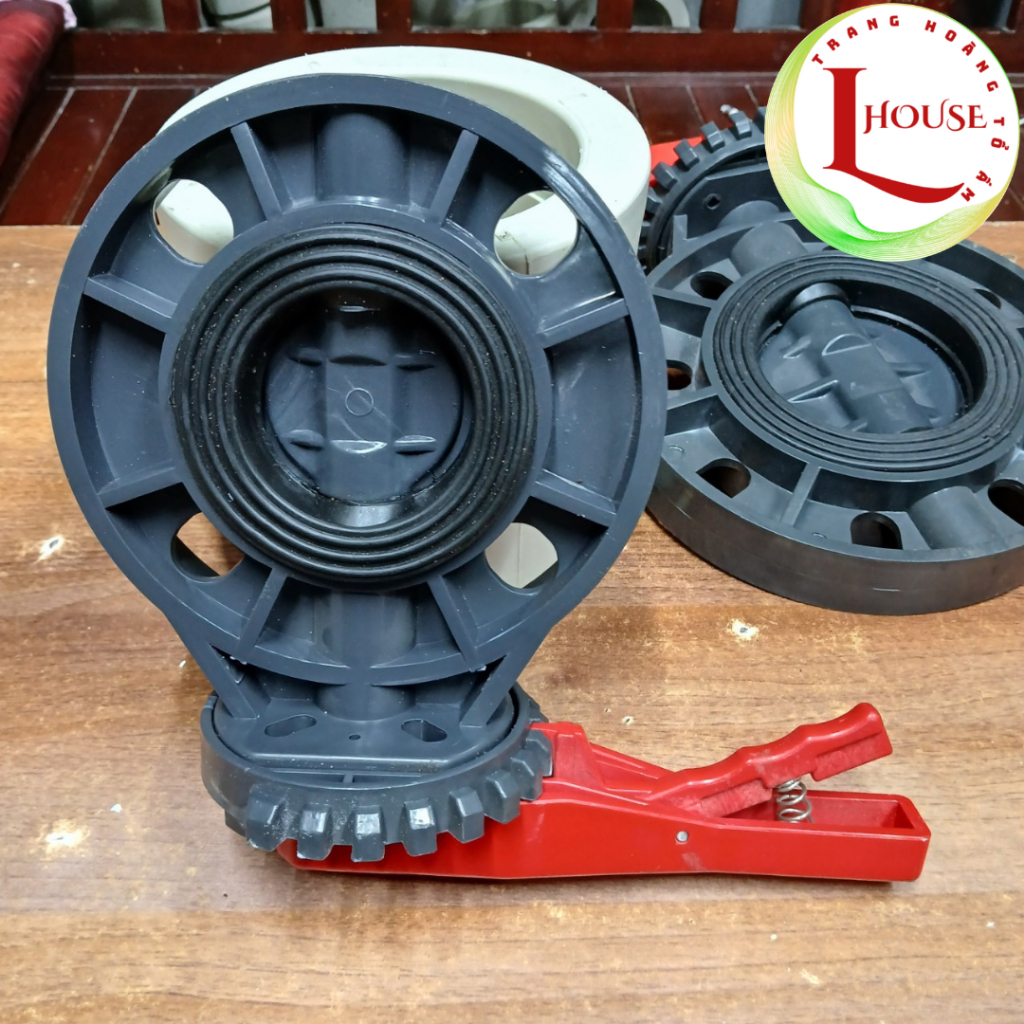 Van Gạt Tay Bướm Kết Nối Mặt Bích u.PVC D75 (76), D90, D110 (114), Van Tay Bướm PVC - L-House ...