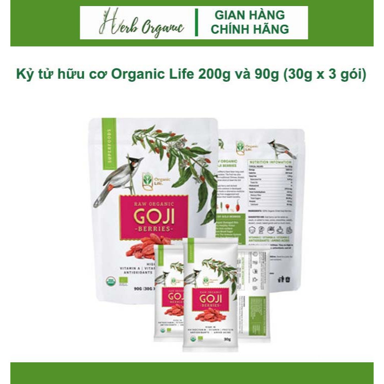 Kỷ tử hữu cơ Organic Life 200g và 90g (30g x 3 gói) | Shopee Việt Nam