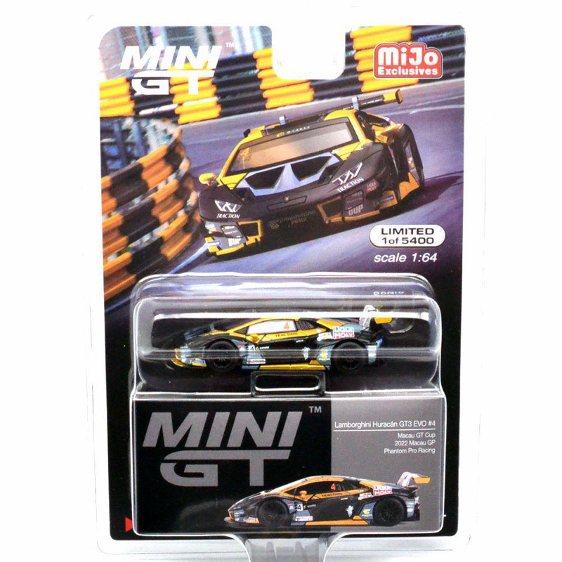Xe mô hình Mini GT #645(Card Mỹ) Lamborghini Huracan GT3 EVO#4 Macau GT ...