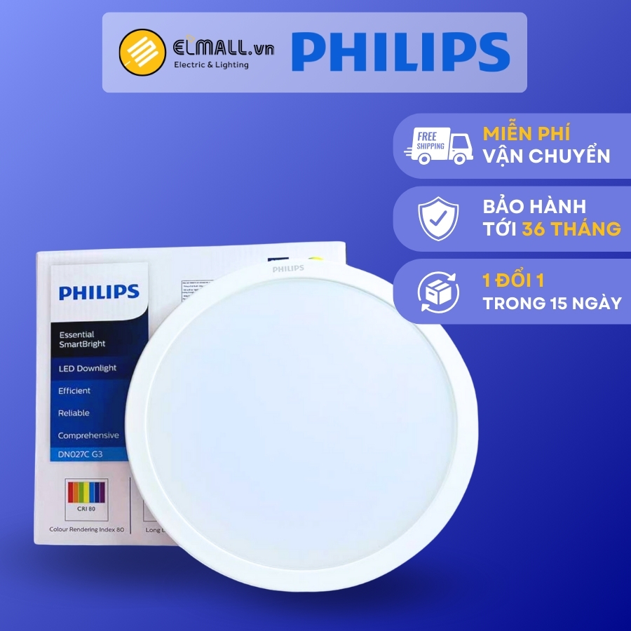 Đèn led ốp trần Philips DN027C G3 9W, 12W, 15W, 19W, đèn led downlight DN027C gắn nổi | Shopee ...