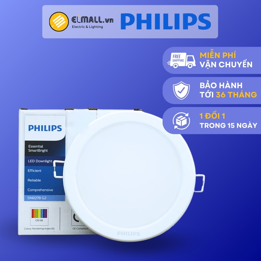 Đèn âm trần Philips DN027B G3 6W, 9W, 12W, 15W, 19W chính hãng | Shopee ...