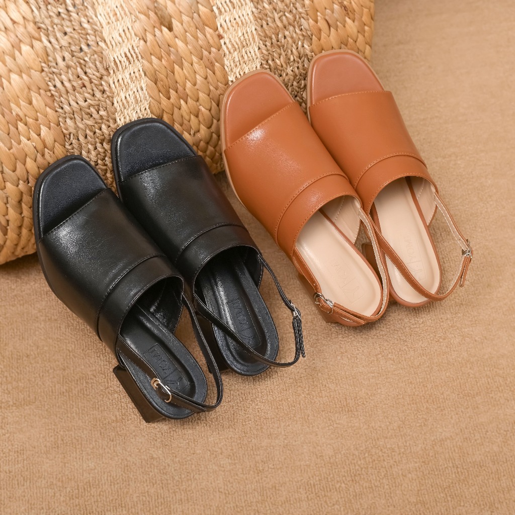 Giày cao gót nữ mulse đế vuông YOMI bảng ngang kiểu dáng cổ điển sang ...