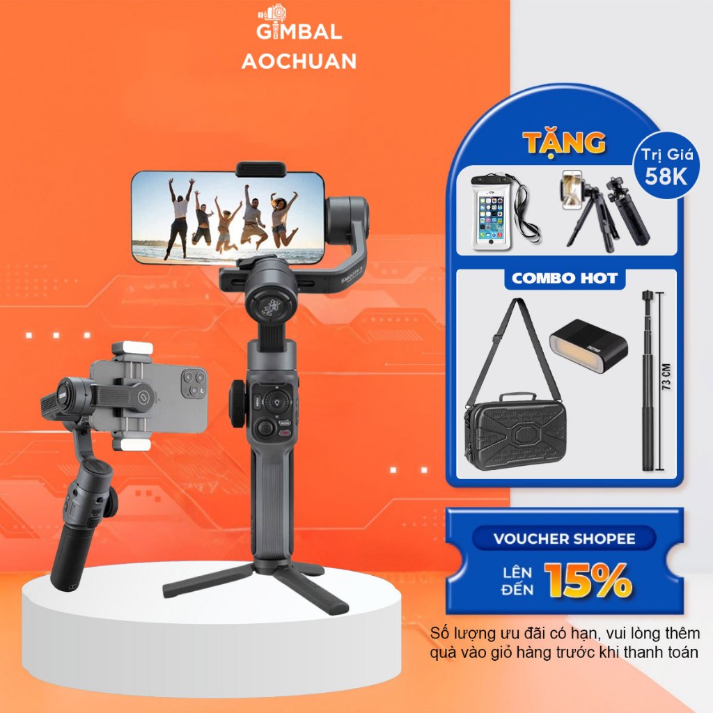 Gimbal chống rung điện thoại Zhiyun Smooth 5\5S, gymbal gậy chụp ảnh ...