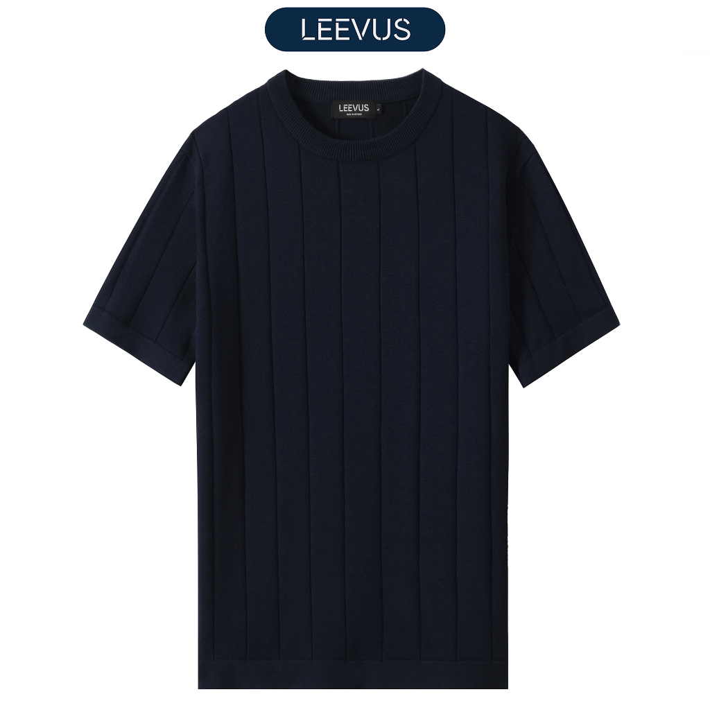 [TẶNG HỘP CHO ĐƠN TỪ 499K] Áo thun cổ tròn len dệt kim xanh navy ...