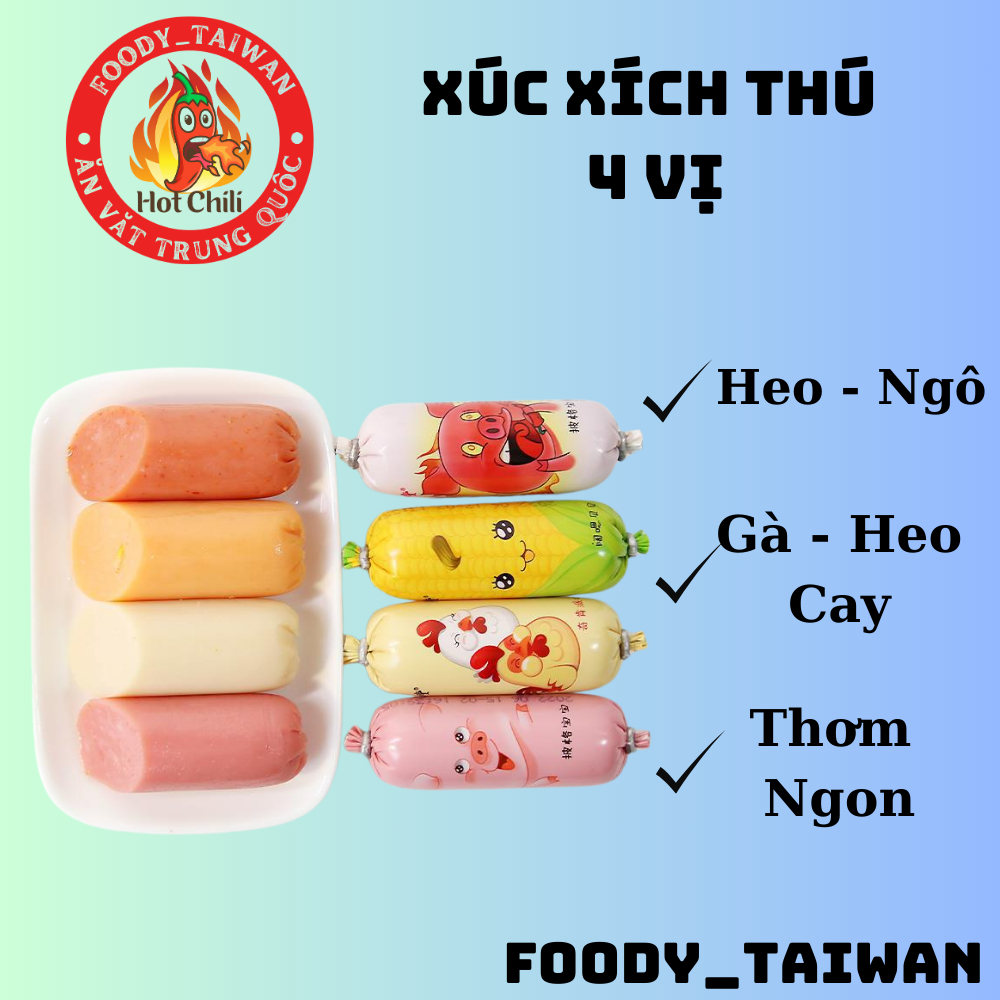 Xúc Xích Ăn Liền 4 Vị Ngô - Gà - Heo - Heo Cay - Xúc Xích Kute Trung ...