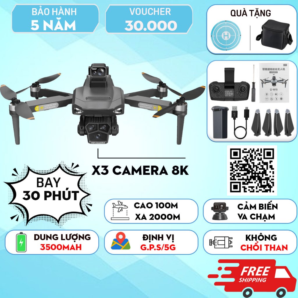 Drone P20 pro, flycam GPS camera nét không chổi than, máy bay điều ...