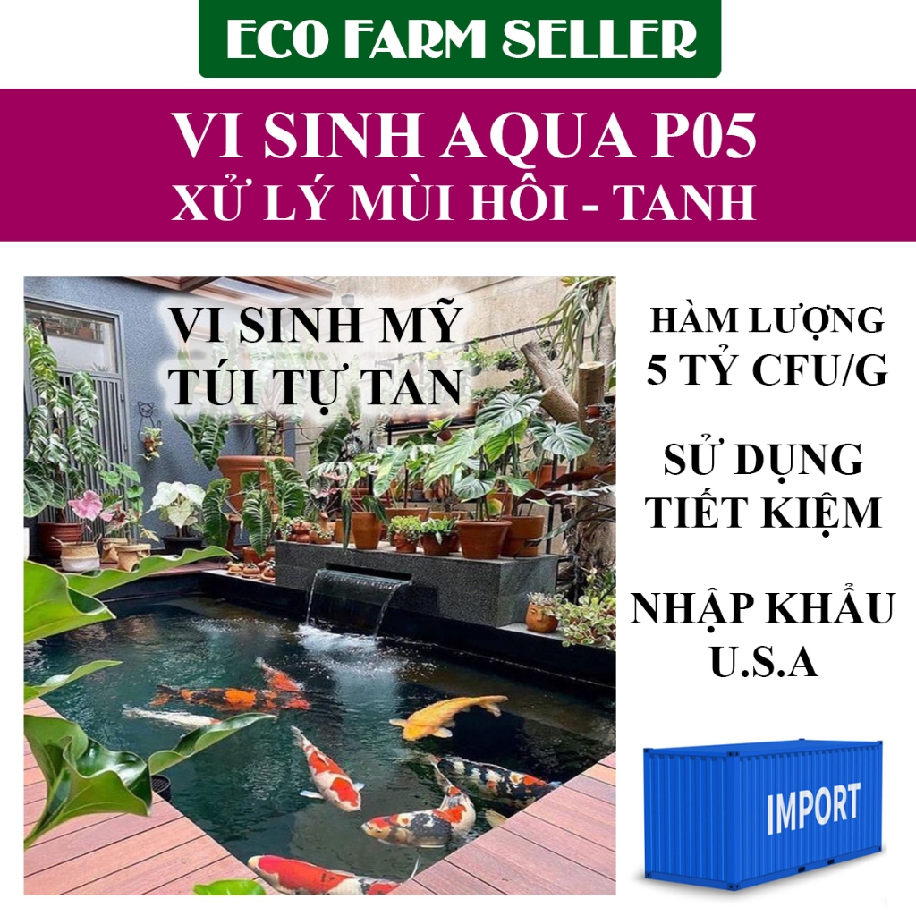 1 Gói Vi Sinh Hồ Cá KOI Aqua P05 - Túi Tự Tan 113.5 gr - Khử Mùi Tanh Hôi Làm Trong Nước ...