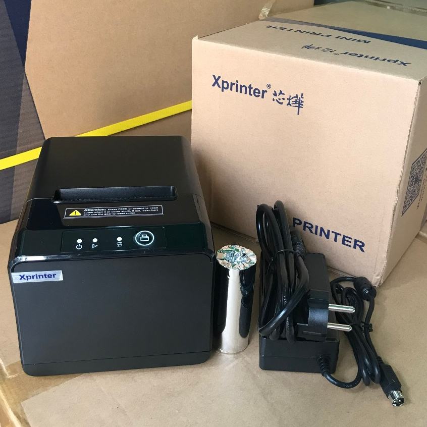 Máy in hóa đơn K80 Xprinter XP-Q806K Cổng USB + LAN in bill bằng Máy Tính, Máy Pos, Điện Thoại ...