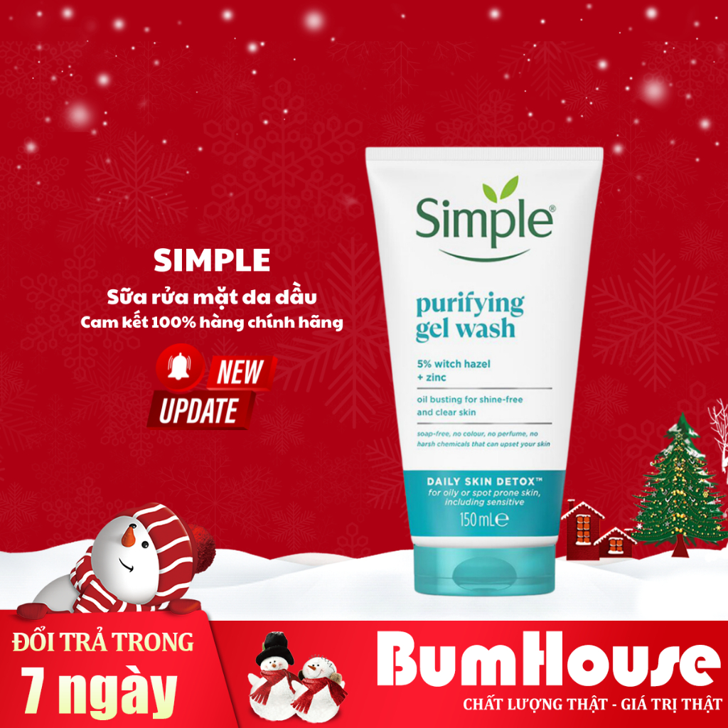 Sữa rửa mặt Simple Purifying Gel Wash giúp kiềm dầu và ngừa mụn hiệu ...