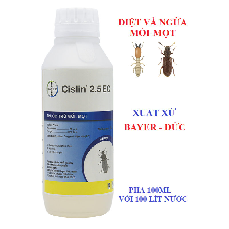 (Ko mùi) Thuốc diệt mối và diệt mọt và ngừa mối, mọt Cislin 2.5EC 1 cho ...