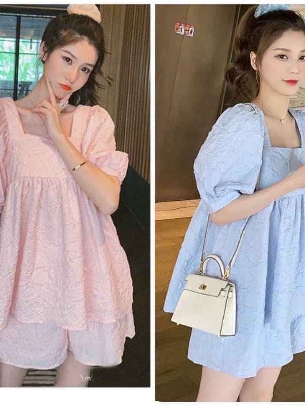 Bộ bầu cộc tay đẹp thời trang đi chơi, mặc ở nhà chất đũi xốp, đồ bộ ...