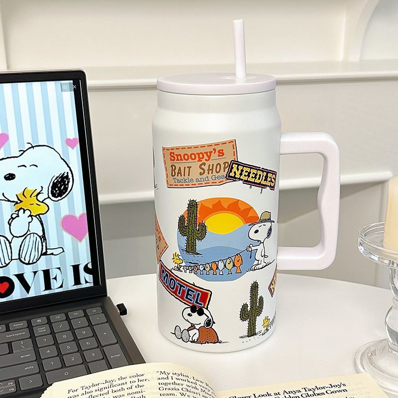 Cốc giữ nhiệt NIUMI inox 304 Snoopy nhiều màu, dung tích 1200ml, 1500ml, thiết kế xinh xắn ...