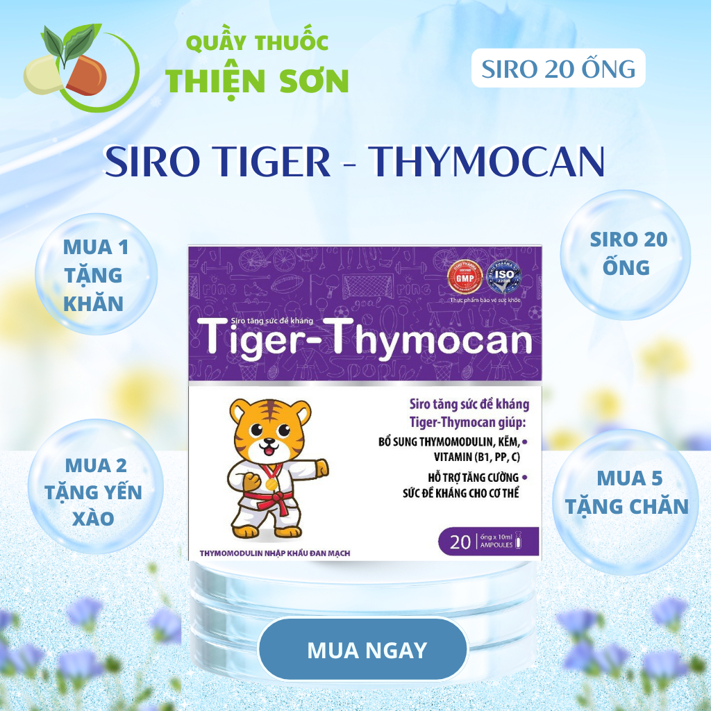 Tiger - Thymocan siro tăng sức đề kháng bổ sung thymomodulin, kẽm và ...