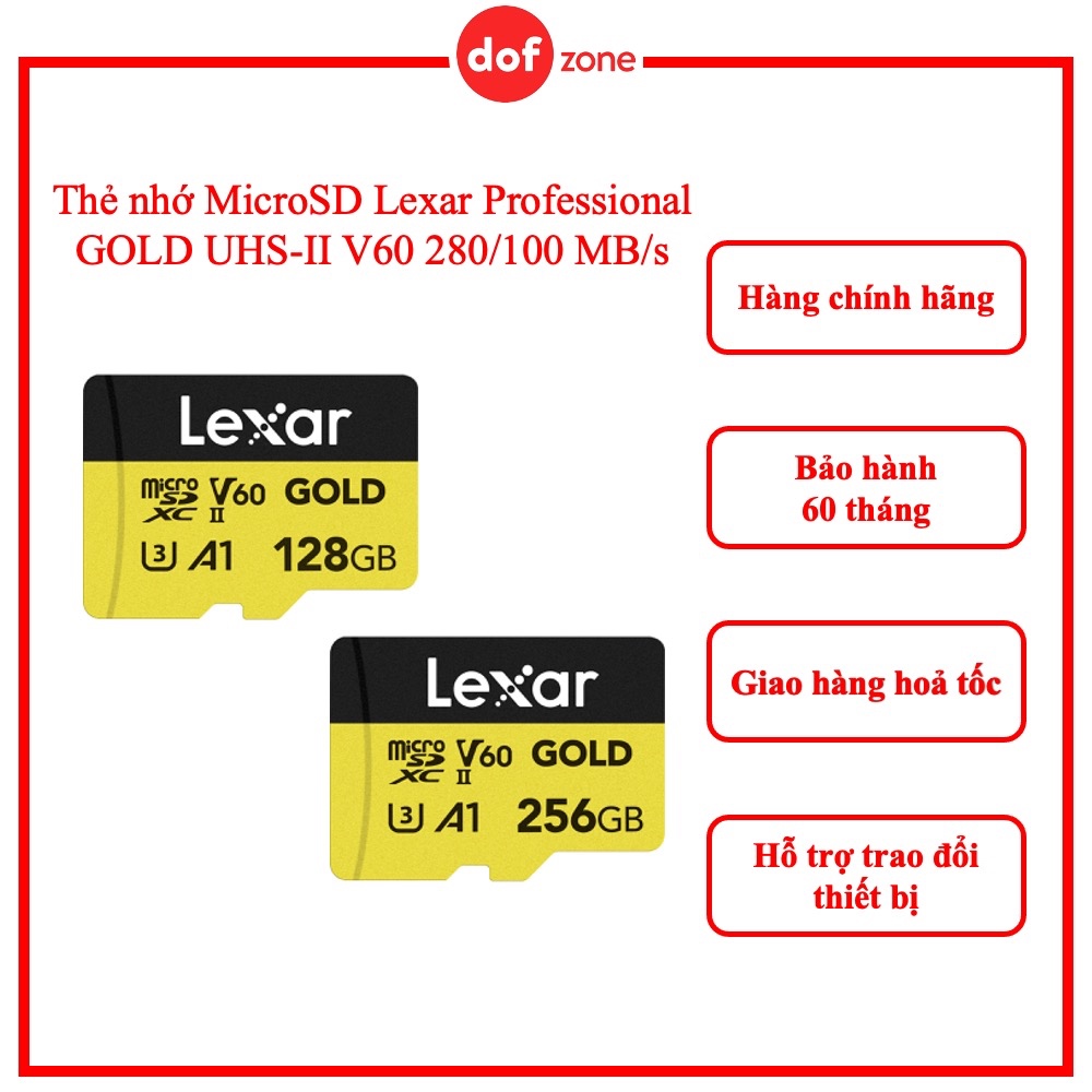 Thẻ nhớ MicroSD Lexar Professional GOLD UHS-II V60 (128GB/ 256GB) - Hàng chính hãng | Shopee ...