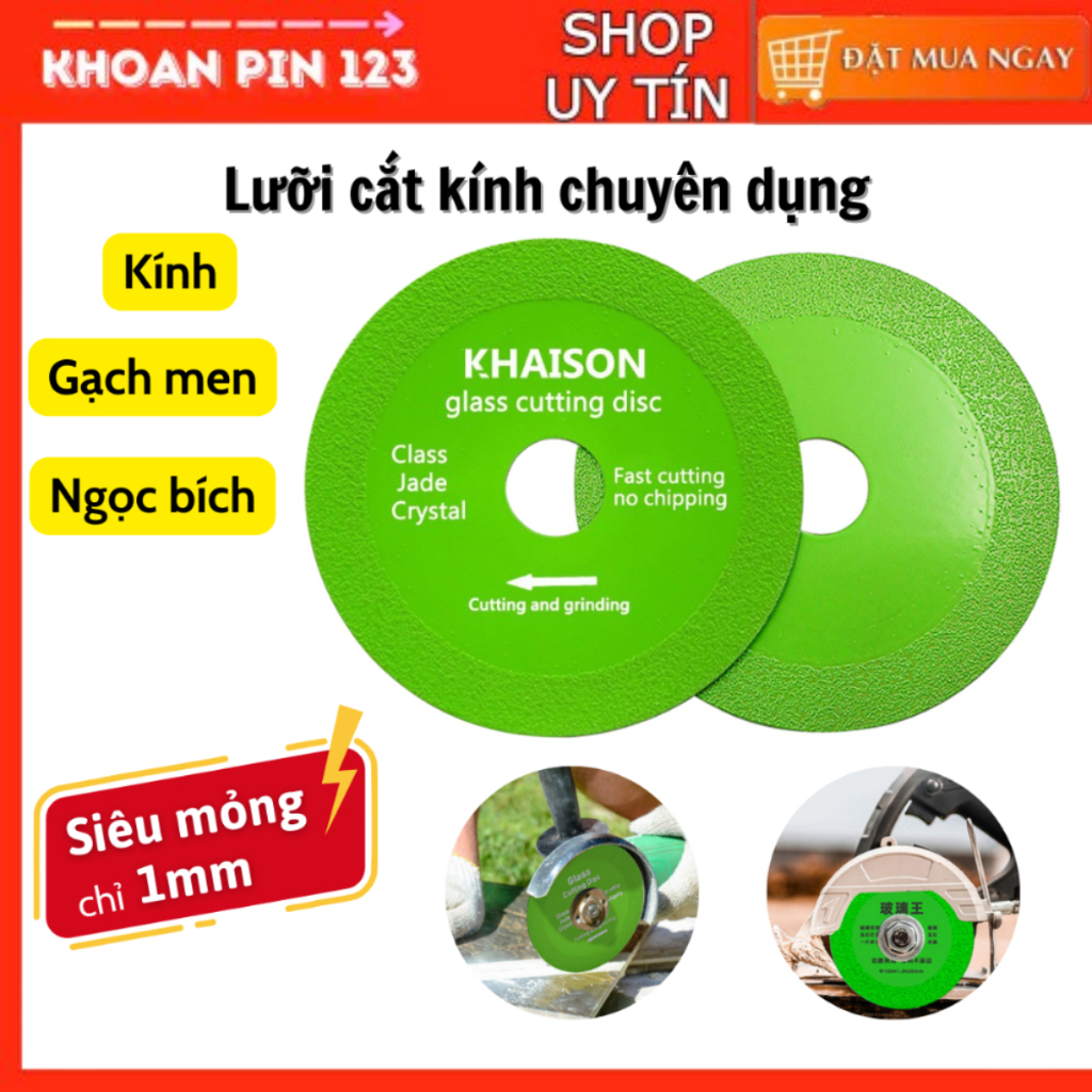 Đĩa cắt kính phủ kim cương Khaison chuyên dụng, cắt thủy tinh, ngọc ...