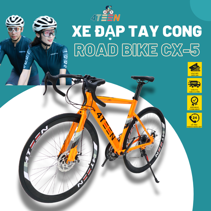 Xe Đạp Đua Tay Cong Road Bike 4TEEN CX-5 Khung Nhôm Cao Cấp Lốp 700c Tặng Kèm Chắn Bùn Trước Sau ...