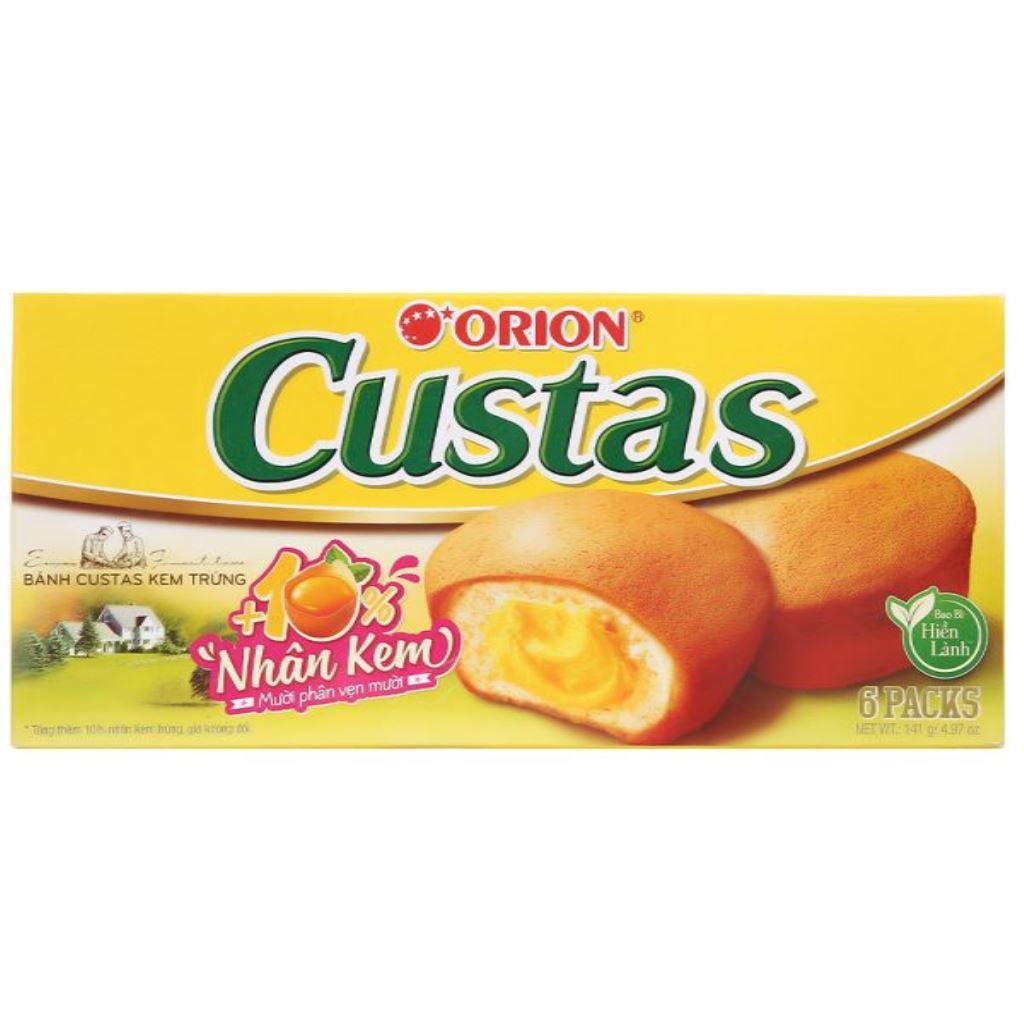 Bánh kem trứng Custas hộp 141g (6 cái) | Shopee Việt Nam
