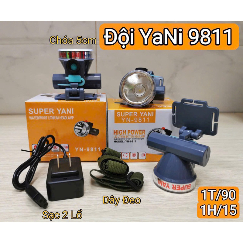 Đèn pin đội đầu chống nước YANI YN-9811 Đèn đội đầu cao cấp ( kín nước ...