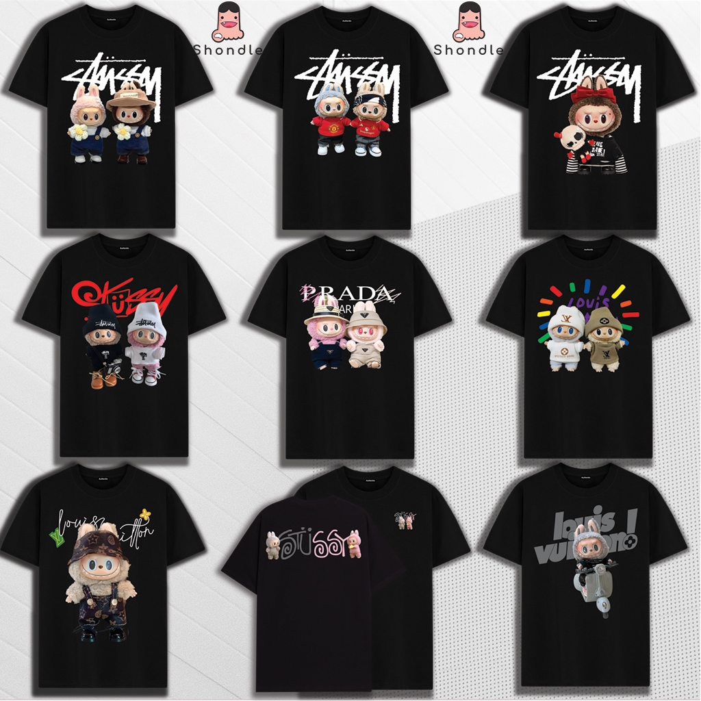 Áo Thun Labubu Collab Hình In Pet Sắc Nét Tay Lỡ Form Rộng Vải Cotton 2 ...