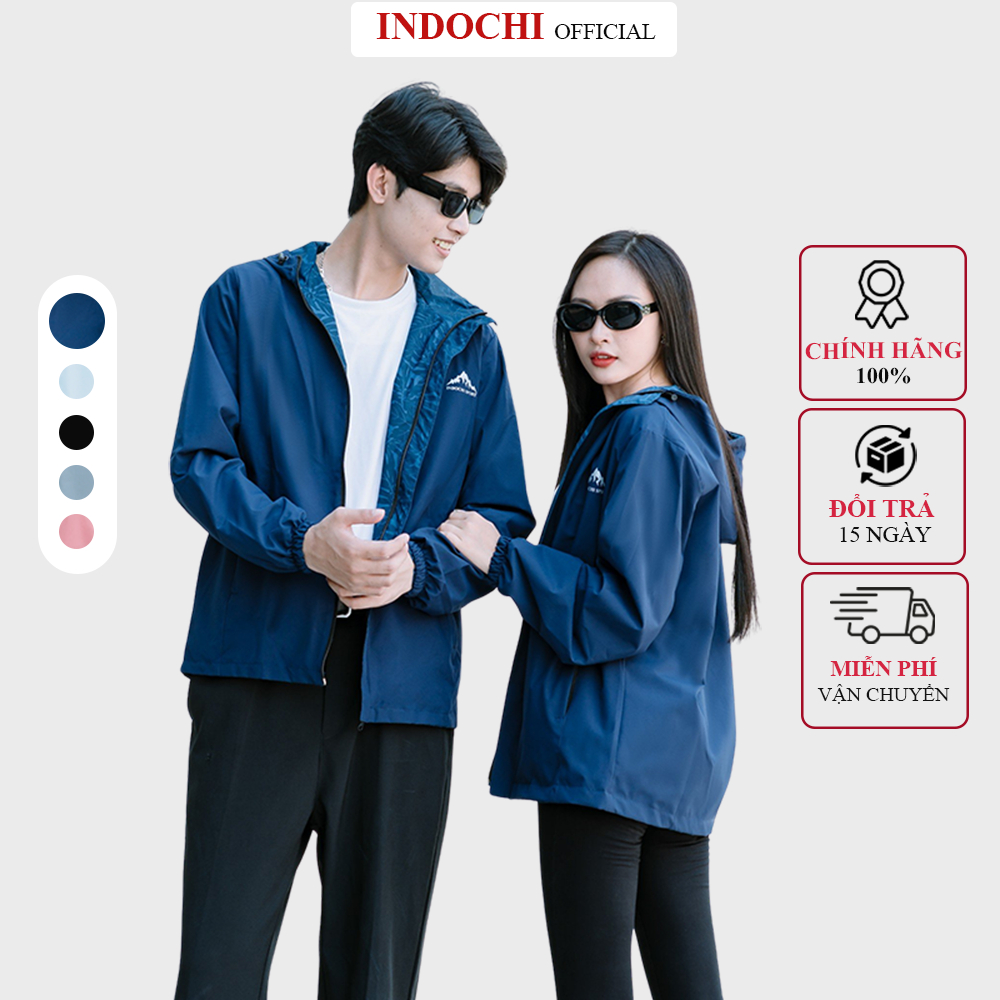 Áo khoác gió Nam INDOCHI thiết kế 2 mặt vải gió tráng bạc chống gió ...