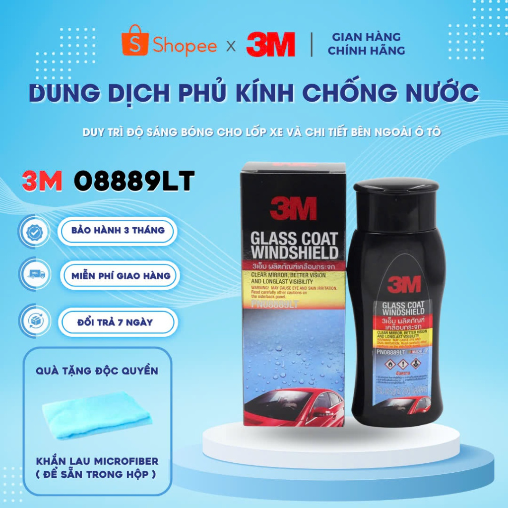 Chai Chống Bám Nước Trên Kính Xe 3M™ Glass Coat Windshield 3M 08889 LT ...