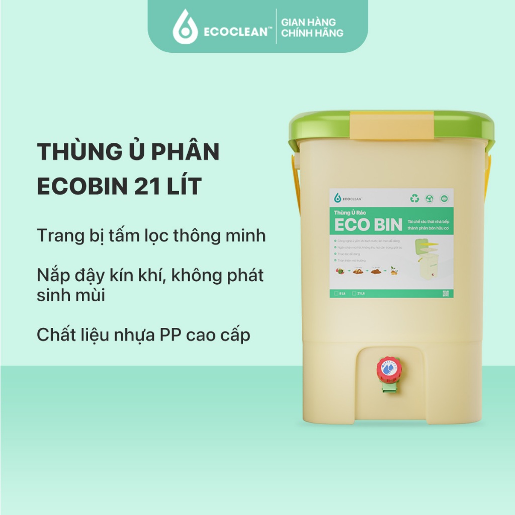 Thùng Ủ rác Hữu Cơ EcoBin 21 Lít - KPTCHEM | Shopee Việt Nam