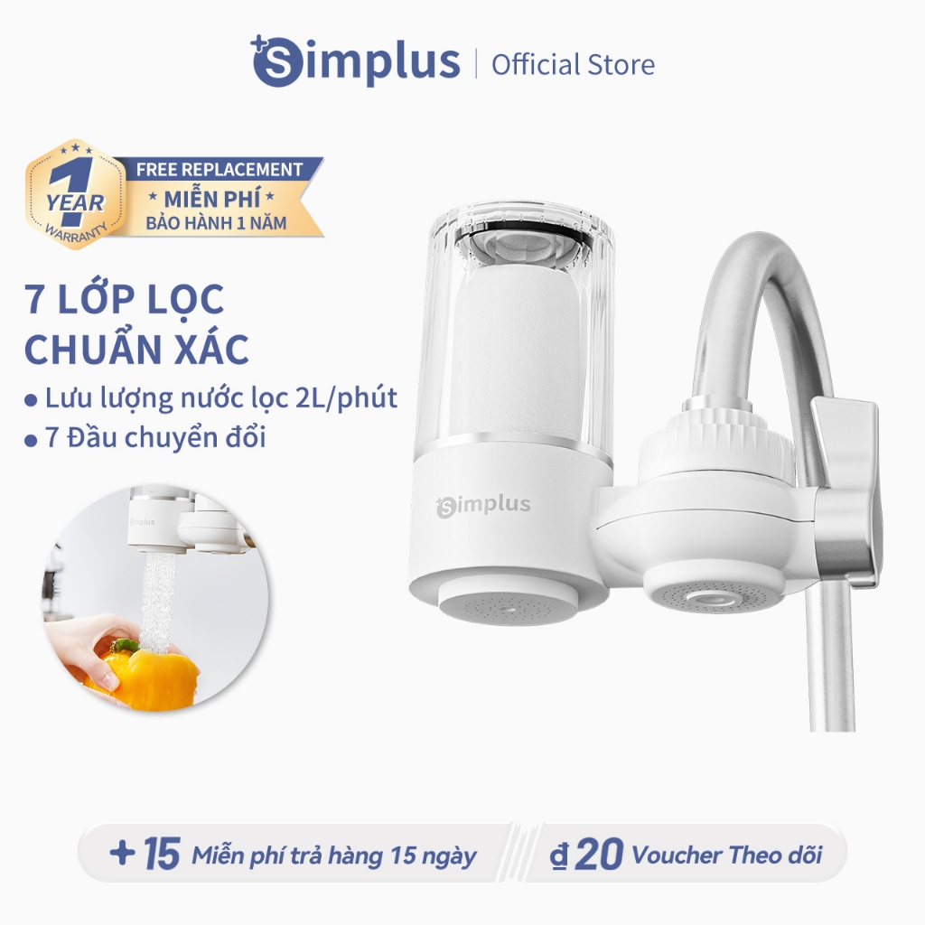 Simplus Đầu Lọc Nước Tại Vòi 7 Tầng Lọc JSQH005 - Bảo Hành 1 Năm 1 Đổi 1 | Shopee Việt Nam