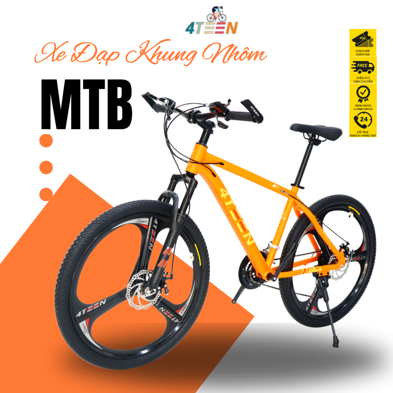 Xe Đạp Thể Thao MTB 4TEEN Plus Khung Sườn Hợp Kim Nhôm Cao Cấp 3 Đĩa Trước 8 Lip Sau Bảo Hành 6 ...