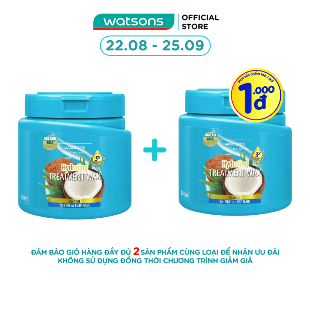 Kem Ủ Tóc Watsons Treatment Wax Coconut for Fine Or Limp Hair 500ml ...