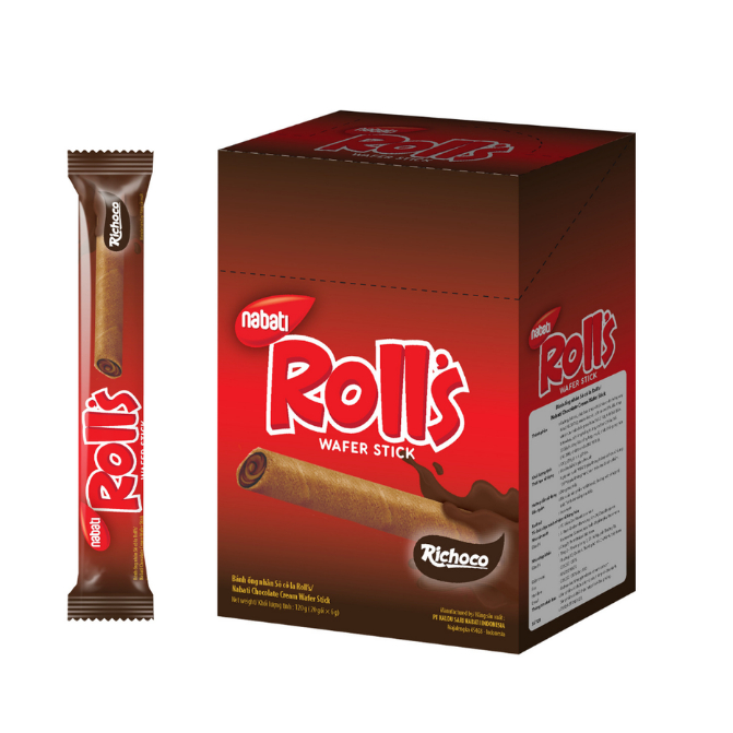 Bánh Quế Nhân Sôcôla Roll's Nabati Richoco Chocolate Cream Wafer Stick | Shopee Việt Nam