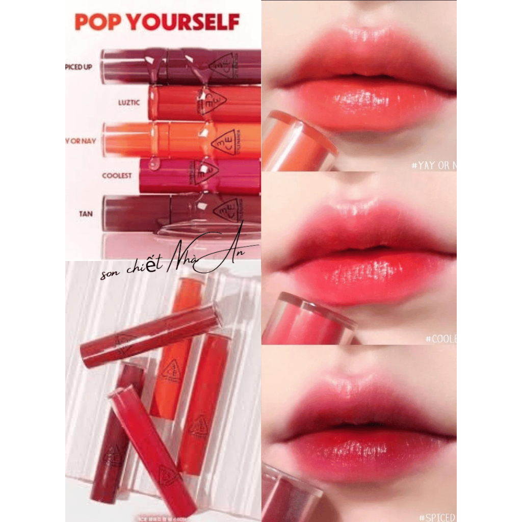 [ Son Chiết ] Son Tint Bóng 3CE Lazy Pop Lip Stain Tan Yay Or Nay ...