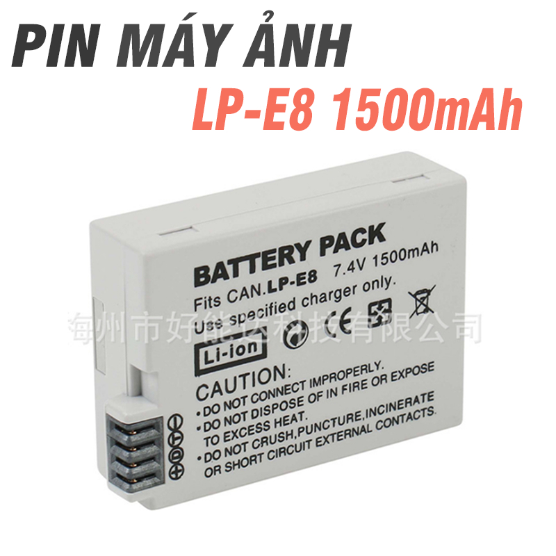 Pin LP-E8 1500mah dùng cho máy ảnh canon 550D 600D 650D 700D X4 X5 dung ...