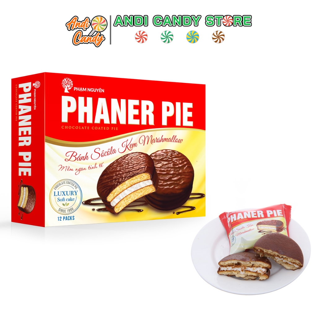 Bánh Socola Phạm Nguyên Kem Marshmallow Phaner Pie Hộp 336g | Shopee ...