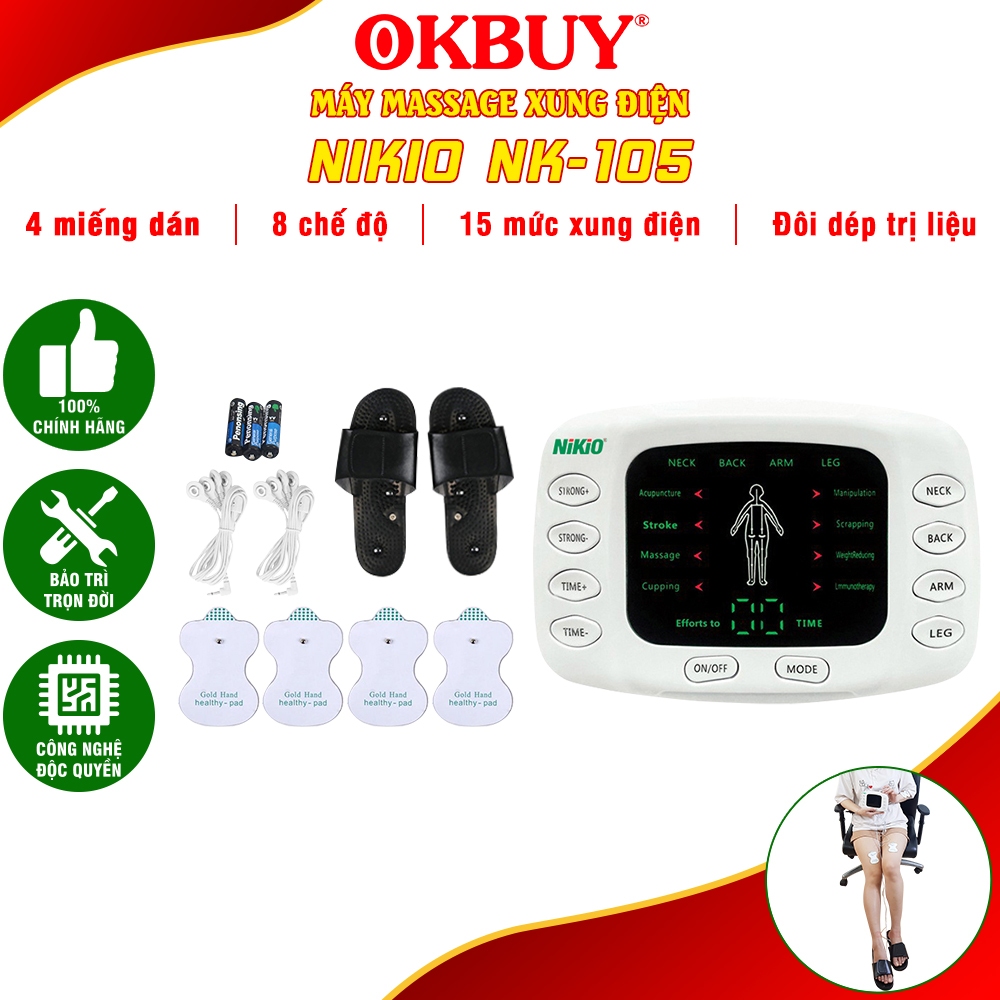 Máy Massage Xung điện Trị Liệu 4 Miếng Dán & Massage Chân NK-105 | OKbuy | Shopee Việt Nam