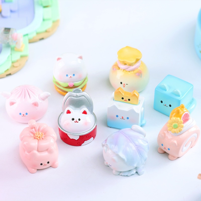 Blindbox Mini Foodie Cat Cute & Cat Qiansui - Mô hình mini Mèo biến hoá ...