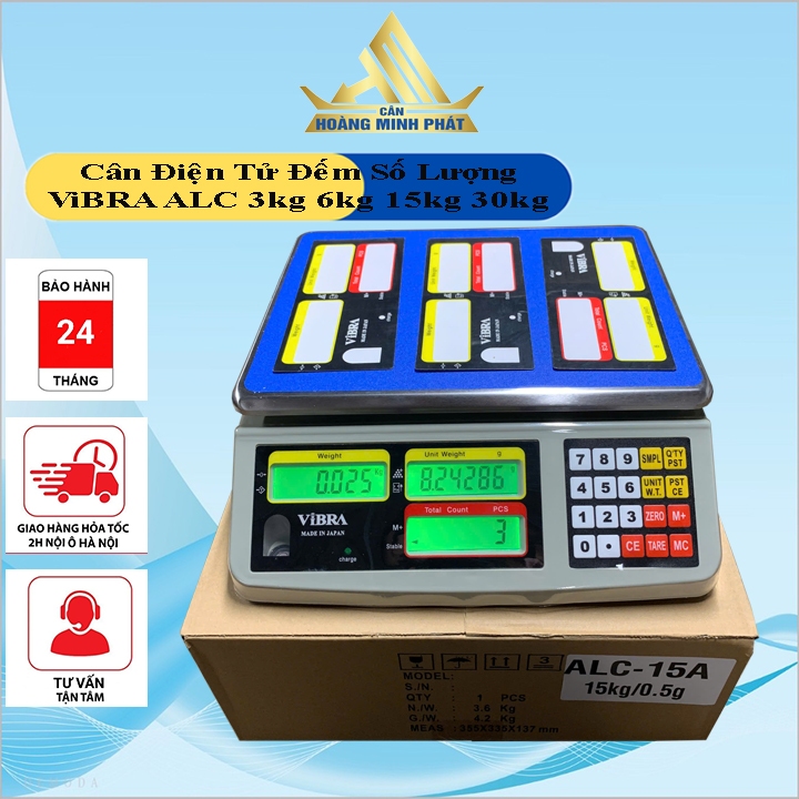 Cân Điện Tử Đếm Số Lượng ViBRA 3kg/0.1g, 6kg/0.2g, 15kg/0.5g, 30kg/1g ALC Nhật Bản - BH 2 Năm ...