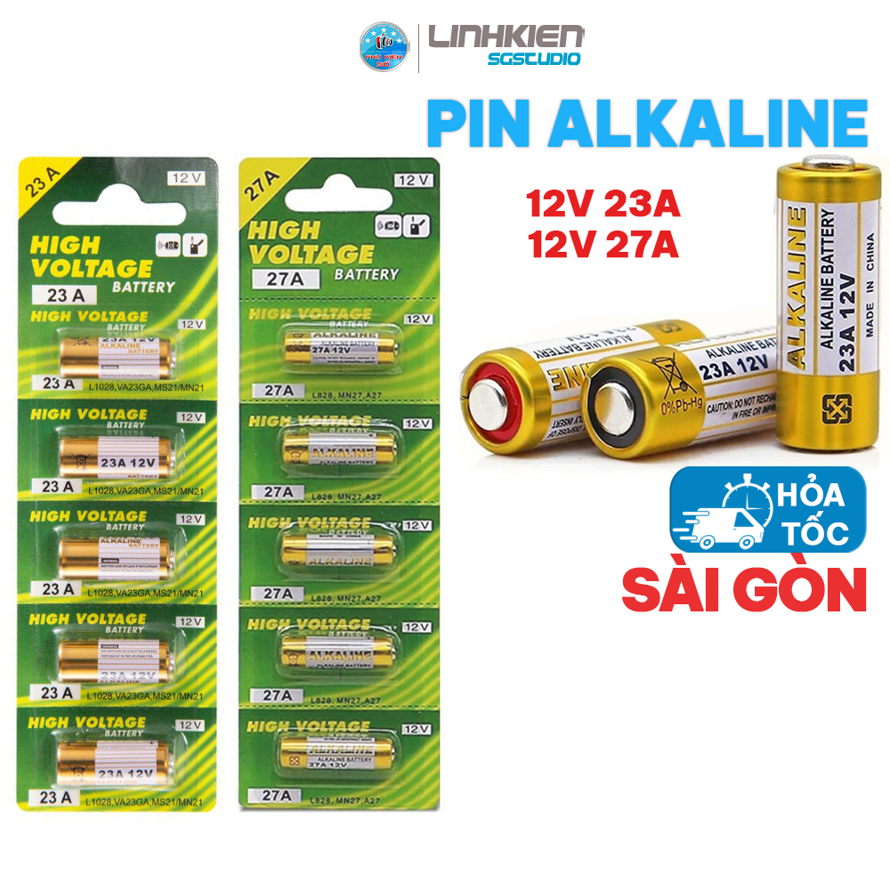 5 Viên Pin ALKALINE 12V 23A và 12v 27A Điện Áp Cao Dùng Cho Remote RF, Cửa Cuốn, Smart Key Xe ...