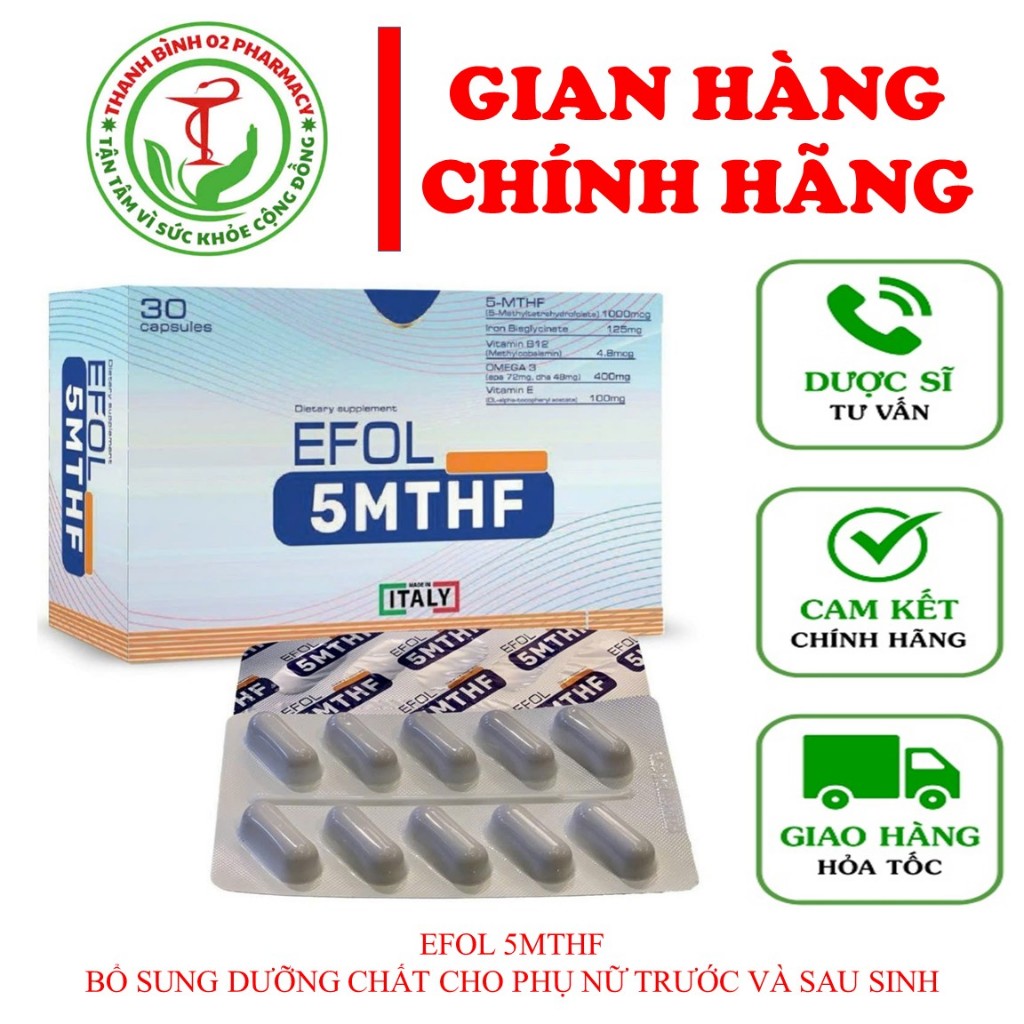 EFOL 5MTHF-BỔ SUNG 5-MTHF VÀ VITAMIN CHO PHỤ NỮ CHUẨN BỊ MANG THAI-ĐANG MANG THAI-NGĂN NGỪA SINH ...