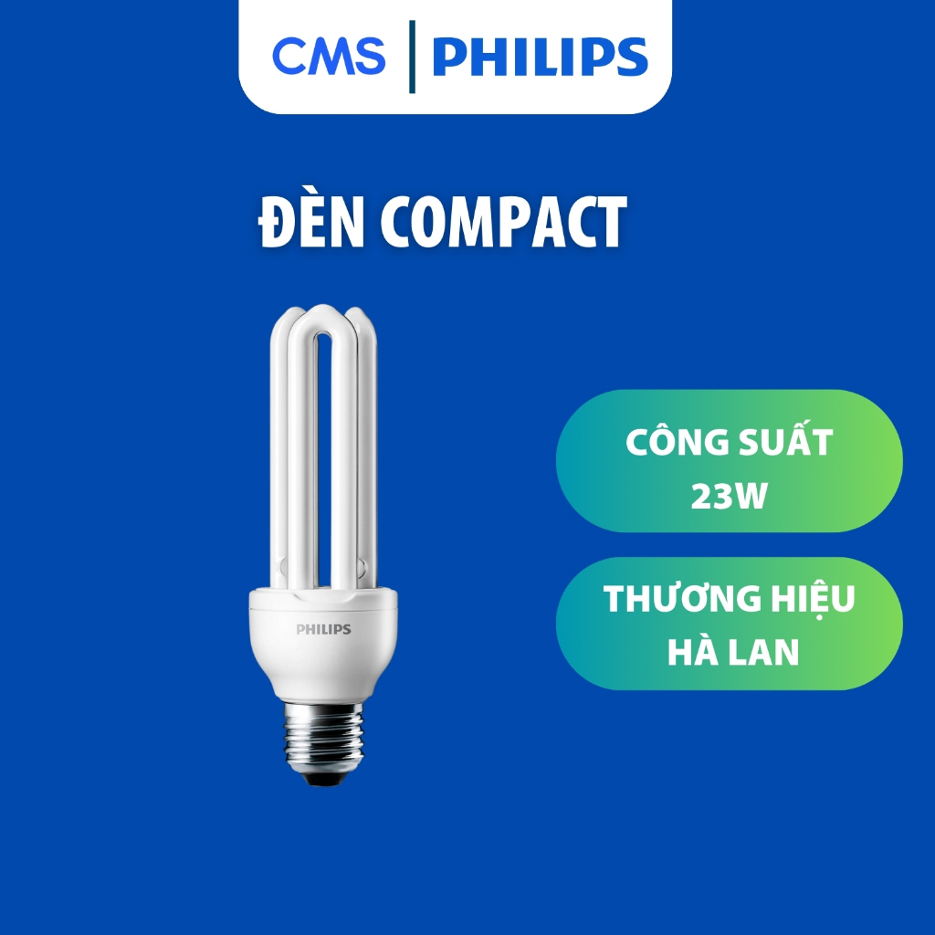 Đèn Philips Compact ESSENTIAL 23W, thiết kế hiện đại, nhỏ gọn hơn, sáng ...