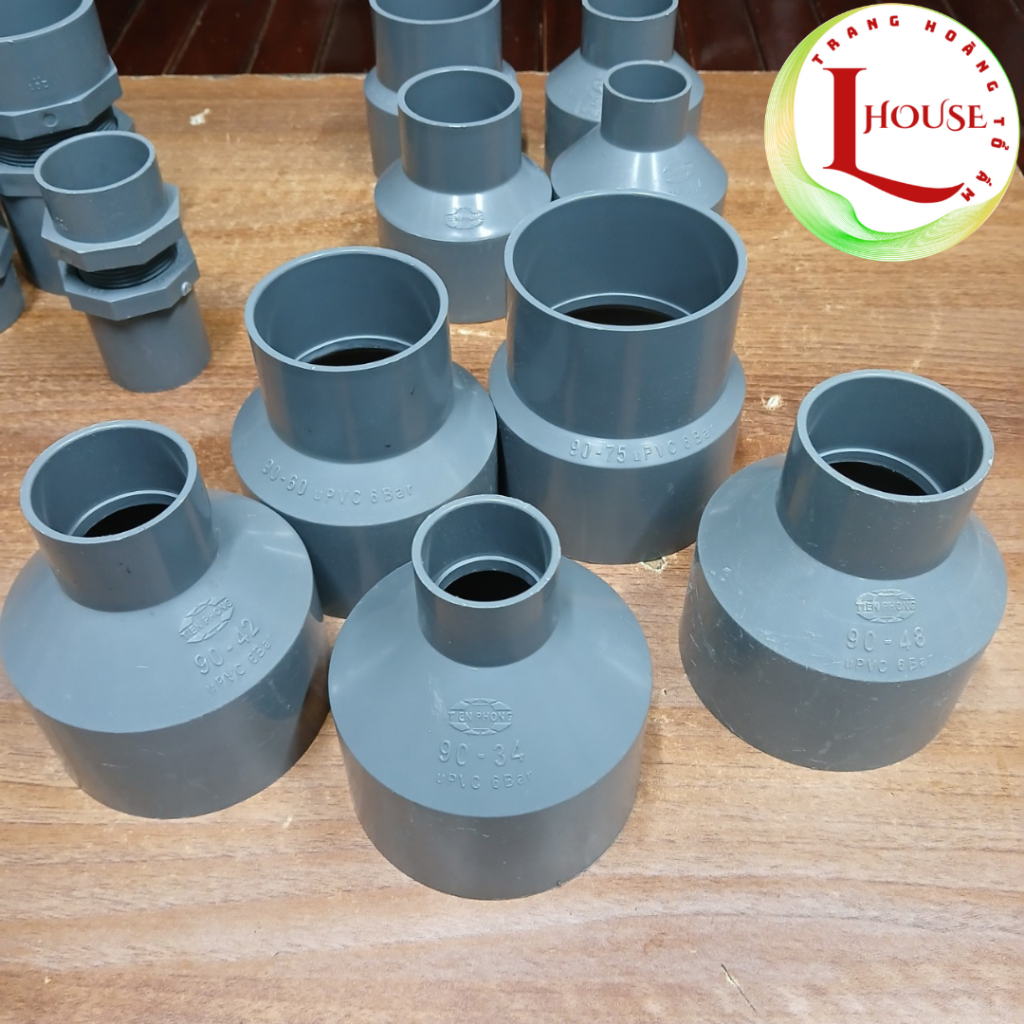 Côn thu PVC, Chuyển bậc PVC, Côn PVC D90/75, 90/60, 90/48, 90/42, 90/34 Tiền Phong - L-House ...