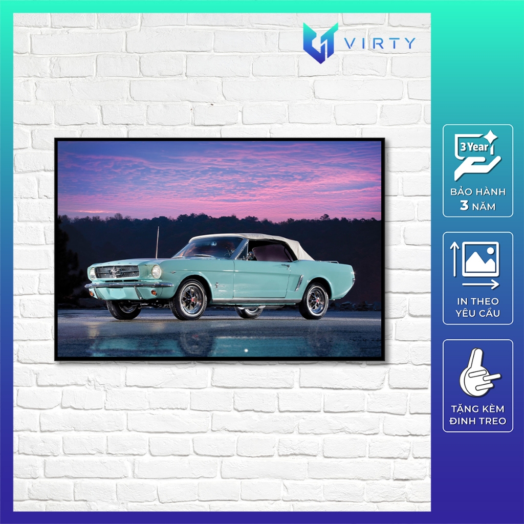 Tranh Canvas treo tường xe oto FORD MUSTANG VIRTY ngang kèm khung ...
