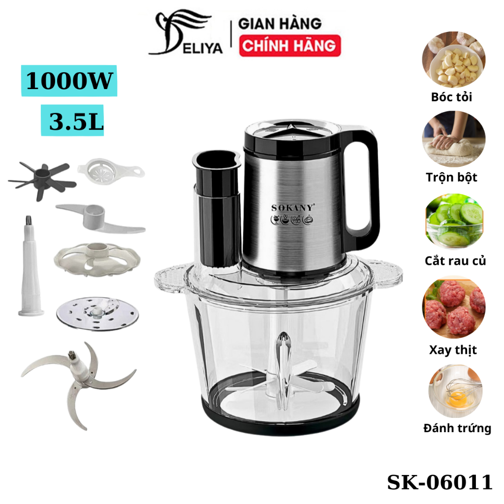Máy xay đa năng 5in1 SOKANY SK-06011 dung tích 3.5L tích hợp xay, ép ...