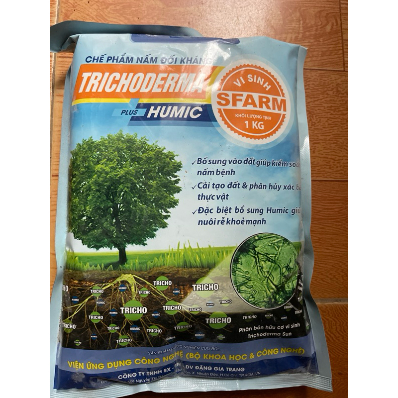 CHẾ PHẨM NẤM ĐỐI KHÁNG TRICHODERMA PLUS HUMIC SFARM - GÓI 1KG | Shopee ...
