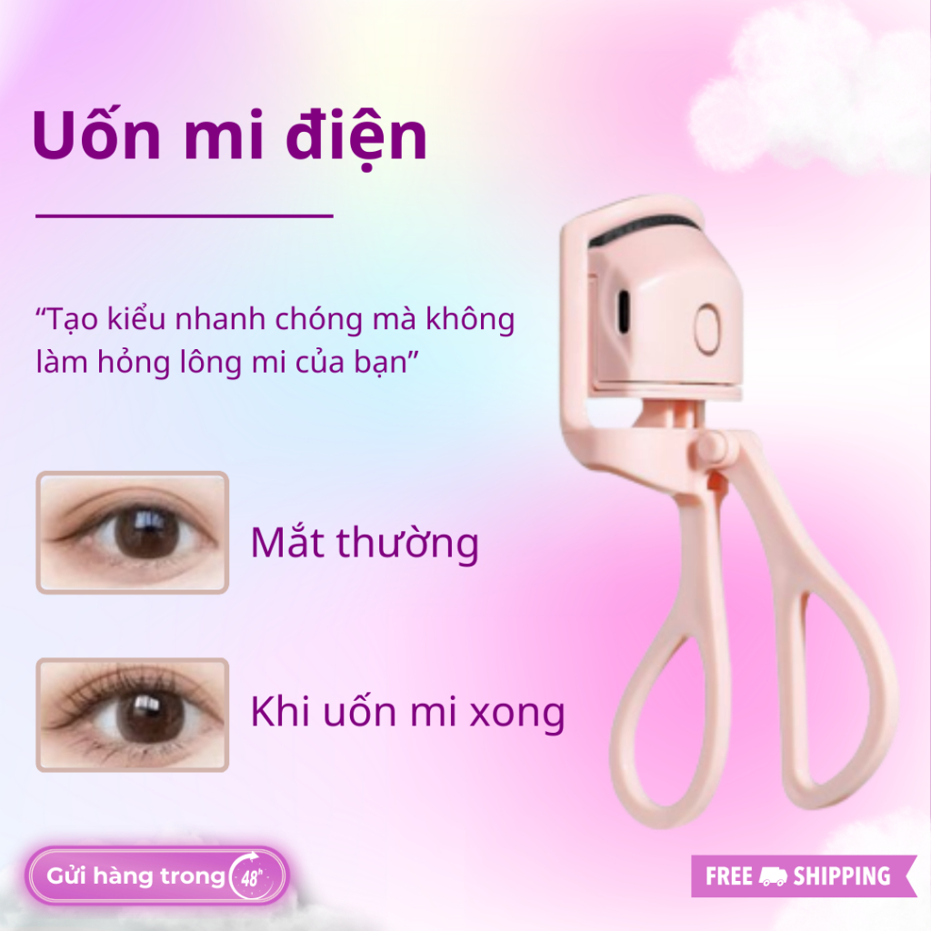 Máy uốn mi nhiệt sạc điện YULIN, Bấm mi điện thông minh làm cong mi ...