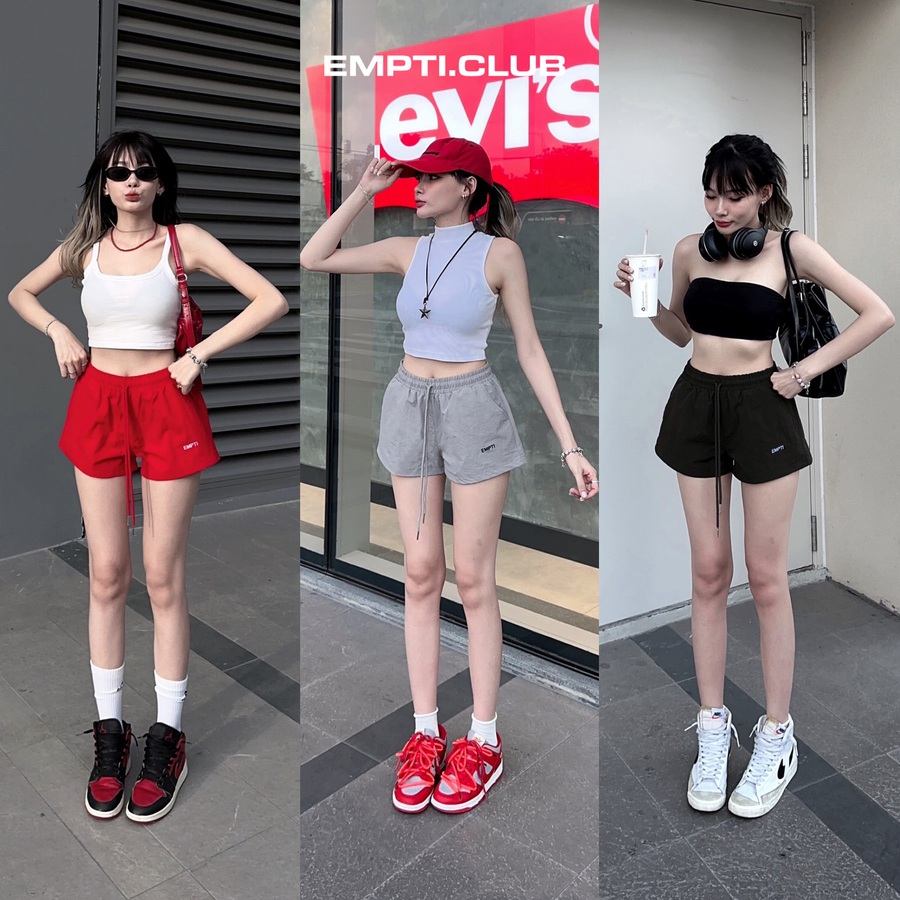 QUẦN SHORT NỮ DÙ THÊU EMPTI.CLUB QS-03 | Shopee Việt Nam