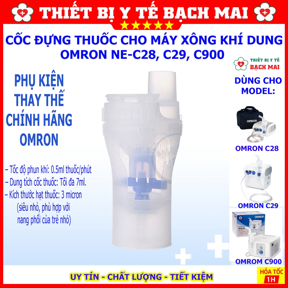 Bầu Xông, Cốc Thuốc Máy Khí Dung, Máy Xông Mũi Họng OMRON NE-C28, NE-C29, C900 [phụ kiện thay ...