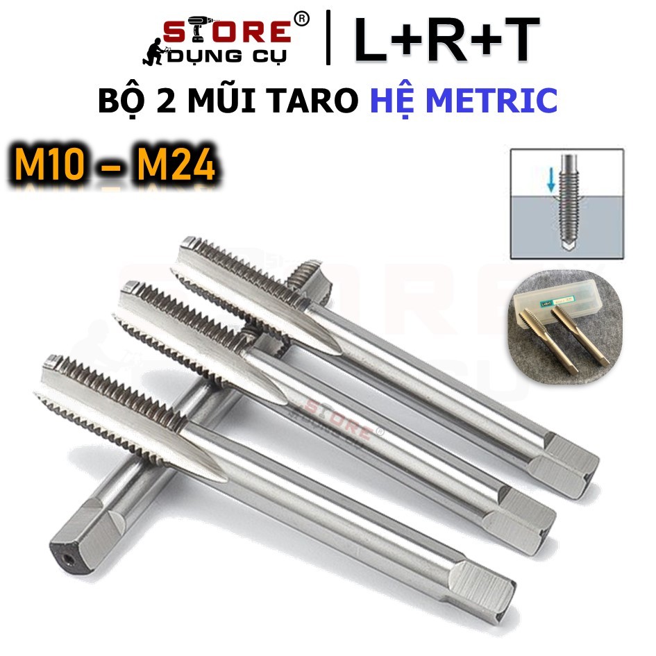 M10-M24 Bộ 2 mũi taro L+R+T, Mũi taro tạo ren trong đủ kích thước, taro ...